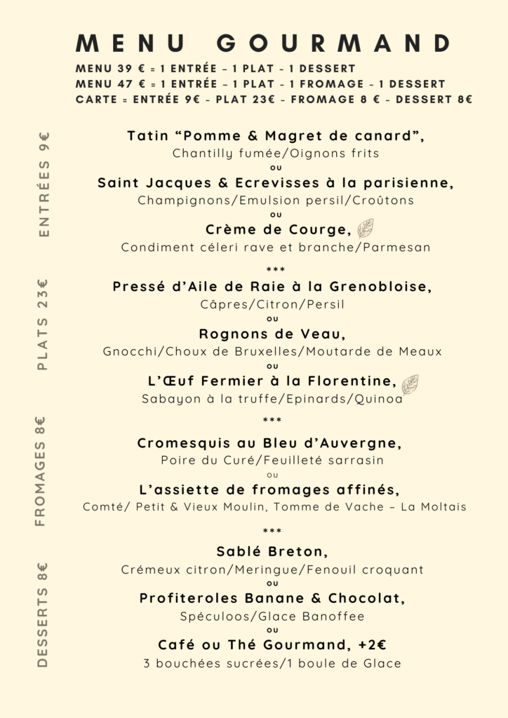 La Carte - Restaurant à Rennes - Restaurant Essentiel